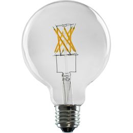 Segula LED-Leuchtmittel "LED Globe 95 klar", Energieeffizienz: F (A-G), transparent, L:14,5cm &Oslash;:9,5cm, Leuchtmittel, gekreuztes Filament