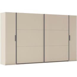 Schwebet&uuml;renschrank Rauch "Kleiderschrank Dreht&uuml;renschrank Schrank Garderobe KRONACH", champagner, griffleisten graumetallic, B:354cm H:210cm T:59cm, Holzwerkstoff, Schr&auml;nke, Schwebet&uuml;renschrank, mit Dreh- und Schwebet&uuml;ren und vielen Einlegeb&ouml;den MADE IN GERMANY