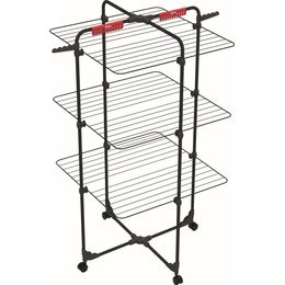 W&auml;schest&auml;nder Vileda "Vileda MIXER 3 Turmw&auml;schest&auml;nder", schwarz (mattes schwarz, Vileda mixer 3 ultimate), B:71cm H:132cm T:71cm, Stahl, W&auml;schest&auml;nder, viel Platz auf engstem Raum, optimal f&uuml;r l&auml;ngere W&auml;schest&uuml;cke