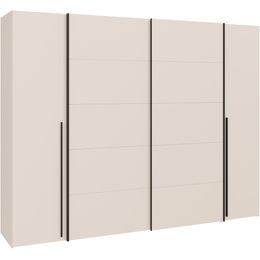 Kleiderschrank FORTE "Narago, Kombischrank, Paneele wechselbar", beige (cashmere, beige (sand)), B:270,3cm H:210cm T:61cm, Schr&auml;nke, Kleiderschrank, gestalte die Schwebet&uuml;ren einfarbig oder 2 farbig, Made in Europe, Topseller