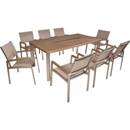 Garten-Essgruppe Garden Pleasure "FLORENCE", braun, Aluminium, Sitzm&ouml;bel-Sets