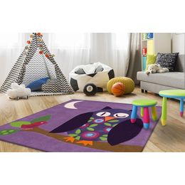 Kinderteppich Arte Espina "Joy 4049", lila (violett), B:130cm H:22mm L:130cm, Obermaterial: 100% Modacryl, Teppiche, Kinderteppich, Sehr strapazierf&auml;hig, Fu&szlig;bodenheizungsgeeignet