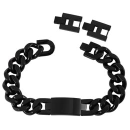 Adelia&acute;s Armband ADELIA&acute;S "Herren Armband &ndash; Panzerarmband aus Edelstahl 21,5 cm", schwarz, Armb&auml;nder, Herren, 22cm, Edelstahl, Armband, Ein kleines Geschenk mit gro&szlig;er Wirkung