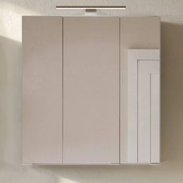 Pharao24.de Spiegelschrank Badschrank Spiegel in Wei&szlig; matt mit LED Beleuchtung
