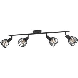 Eglo Deckenleuchte "Sonnino Deckenlampe 4-fach, schwenkbare Spots, Metall, Deckenspot, E14", schwarz, 4, H: 18,5cm, 1 Stk., Leuchten, Spot - L78 x B10 x H18,5 cm - schwarz - 4X40W exkl., Deckenleuchte