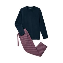 Tchibo - Pyjama-Set mit gewebter Hose - Herren - Gr. M - dunkelblau/gestreift