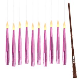 OTTO HOME LED Dekolicht "10 Schwebende LED Tafelkerze mit Zauberstab Korrinna", chrom rosa, 10, &Oslash; 1,5cm, 11 Stk., Leuchten, mit Zauberstab als Fernbedienung