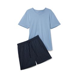 Tchibo - Shorty-Pyjama-Set - Herren - Gr. L - dunkelblau/paisley