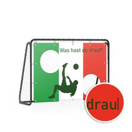 Torwand "Italien&ldquo; personalisierbar | mit Wunschtext | inkl. Tor & Tornetz | 200 x 142 cm | Werbeartikel f&uuml;r WM & EM | Eventausstattung gestalten