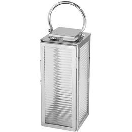 Kerzenlaterne Fink "MALAGA", silber (silberfarben), H:43cm &Oslash;:18cm, Metall, Kerzenhalter, mit bruchsicherem Glas
