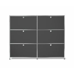 Tchibo - Kommode Metall &raquo;Cn3&laquo; mit 6 Klappenf&auml;chern - 152x40x120,5cm - chrom - Stahl / Aluminium / Kunststoff