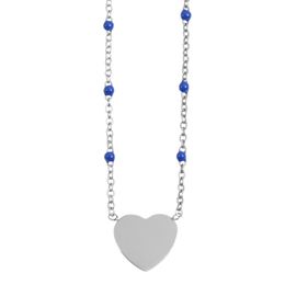 Adelia&acute;s Kette mit Anh&auml;nger ADELIA&acute;S "Damen Edelstahl Halskette mit Anh&auml;nger Herz", silber (silberfarben, blau), Halsketten, Damen, unbekannt, Edelstahl
