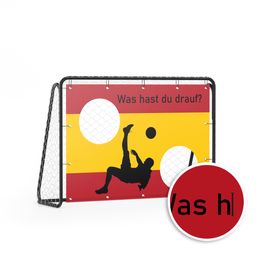 Torwand "Spanien&ldquo; personalisierbar | mit Wunschtext | inkl. Tor & Tornetz | 200 x 142 cm | Werbeartikel f&uuml;r WM & EM | Eventausstattung gestalten