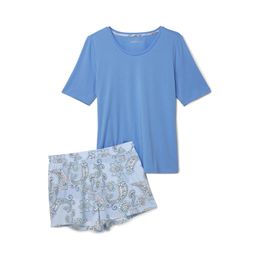 Tchibo - Shorty-Pyjama-Set - Damen - Gr. S - hellblau/paisley