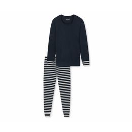 Schiesser Pyjama-Set - Damen - Gr. 42 - dunkelblau