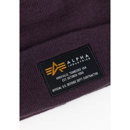 Skim&uuml;tze Alpha Industries "Crew Beanie", Herren, Gr. onesize, lila (plum), Obermaterial: 100% Polyacryl, M&uuml;tzen