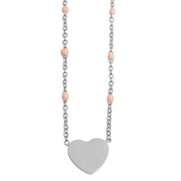Adelia&acute;s Kette mit Anh&auml;nger ADELIA&acute;S "Damen Edelstahl Halskette mit Anh&auml;nger Herz", silber (silberfarben, rosa), Halsketten, Damen, unbekannt, Edelstahl