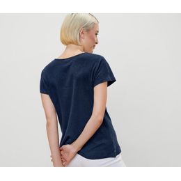 Tchibo - Shirt mit Leinen - Damen - Gr. XL - dunkelblau