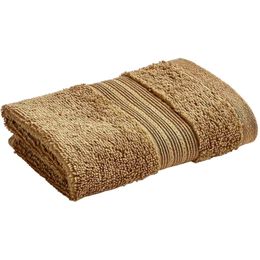 Waschlappen Christy "Organic", braun (caramel), B:30cm L:30cm, Walkfrottier, Waschlappen, Luxus Seiftuch mit 550g/m&sup2;, 100% Bio-Baumwolle, 30 x 30, 4er Set