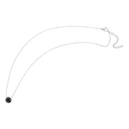 Adelia&acute;s Kette ohne Anh&auml;nger ADELIA&acute;S "Damen Halskette aus Edelstahl mit Kristall 43+5", schwarz (silber), Halsketten, Damen, 48cm, Edelstahl, Ideal als Geschenk zum Weihnachten