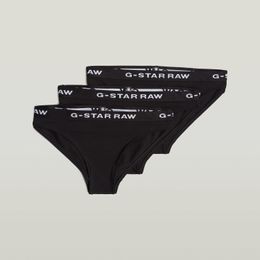 G-Star Raw Slip G-STAR, Damen, Gr. L (40), 3 Stk., schwarz, Jersey, Obermaterial: 95% Baumwolle, 5% Elasthan, Unterhosen Slip, im Dreierpack