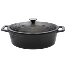 Br&auml;ter ELO Basic "Basaltgrau", schwarz (grau), B:27cm H:13cm L:44cm &Oslash;:33cm, T&ouml;pfe, Au&szlig;en basaltgrau emailliert