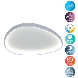 N&auml;ve N&Auml;VE LED Deckenleuchte "Argesa", wei&szlig;, 1, &Oslash; 42cm H: 7cm, 1 Stk., Leuchten, CCT, Meteor-Licht, Memory, Nachtlicht, Timer, Fernbedienung, wei&szlig;, LED Deckenleuchte
