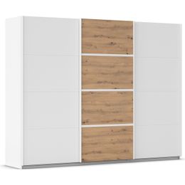 Kleiderschrank Rauch "Schwebet&uuml;renschrank Garderobe Schrank TOP ANGEBOT Avola", wei&szlig; (alpinwei&szlig;, eiche artisan, leisten wei&szlig;), B:271cm H:229cm T:62cm, Holzwerkstoff, Schr&auml;nke, Kleiderschrank, mit eleganten Zierleisten in Chrom, Schwarz oder Wei&szlig; MADE IN GERMANY