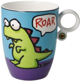 Tasse Goebel "K&uuml;nstlertasse Ed Eck- Roar", bunt, B:9cm H:11cm, Porzellan, Trinkgef&auml;&szlig;e, Tasse