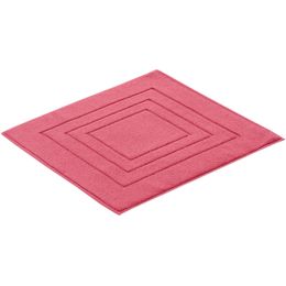 Badematte Vossen "Feeling" Gr. 2, rot (marone), H:10mm, Baumwolle, Badematten, Badematte, Badteppich, Uni-Farben, mit Bord&uuml;re, Hoch-Tief Effekt, reine Baumwolle