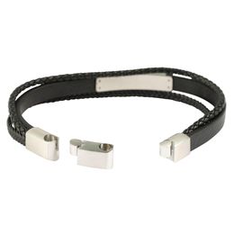 Adelia&acute;s Armband ADELIA&acute;S "Herren Armband &ndash; Lederarmband aus Leder 21 cm", schwarz, Armb&auml;nder, Herren, 21cm, Leder, Armband, Ein Geschenk, das Freude macht