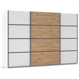 Kleiderschrank Rauch "Schwebet&uuml;renschrank Garderobe Schrank TOP ANGEBOT Avola", wei&szlig; (alpinwei&szlig;, eiche artisan, leisten graumetallic), B:315cm H:229cm T:62cm, Holzwerkstoff, Schr&auml;nke, Kleiderschrank, mit eleganten Zierleisten in Chrom, Schwarz oder Wei&szlig; MADE IN GERMANY