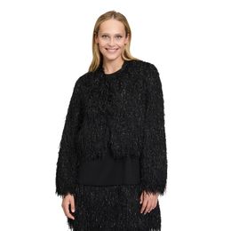 Bomberjacke Vera Mont "Damen mit Lurexfaden", Damen, Gr. 34, schwarz, Obermaterial: 100% Polyester. Futter: 100% Polyester, l&auml;ssig geschnitten, Rundhals, Jacken Bomberjacke