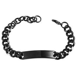 Adelia&acute;s Armband ADELIA&acute;S "Unisex Armband &ndash; Panzerarmband aus Edelstahl 17 cm", schwarz, Armb&auml;nder, Damen, 17cm, Edelstahl, Armband, Ideal als Geschenk &ndash; dezent und elegant
