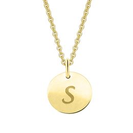 Kettenanh&auml;nger ONE ELEMENT "Buchstaben Anh&auml;nger aus 333 Gelbgold &Oslash; 11,0 mm", gold, Schmuckanh&auml;nger, Damen, BuchstabeS, A, Gelbgold 333 Gold, Gelbgold 333, Gold, Kettenanh&auml;nger