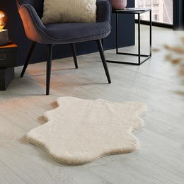 Fellteppich OTTO HOME "Lugano", beige (natur), B:55cm H:30mm L:80cm, Polyester, Teppiche, Fellteppich, Kunstfell, Uni Farben, weich & kuschelig, auch als 2er Set erh&auml;ltlich
