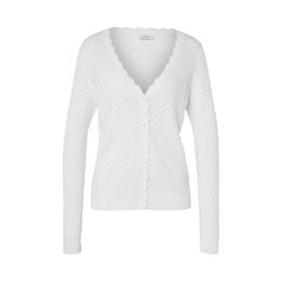 Strickjacke mit Ajour-Muster - Damen - Gr. L - wei&szlig;