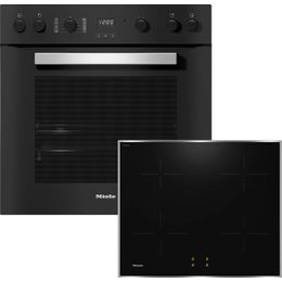 Miele Induktions Herd-Set "H2459I D OBSW + KM 7061 FR", Energieeffizienz: A+ (A+++-D), schwarz (obsidianschwarz), Herdsets, Herd-Set - Herd mit 2 FlexiClip-Ausz&uuml;gen sowie Induktionskochfeld