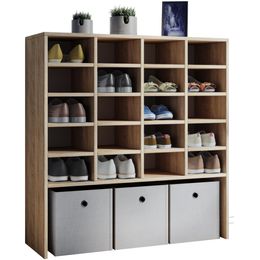 Schuhregal Vcm "Holz Regal Schuhschrank Schuhregal Hinsol XL", braun (sonoma, eiche (s&auml;gerau)), B:92cm T:33cm, Regale, Schuhregal