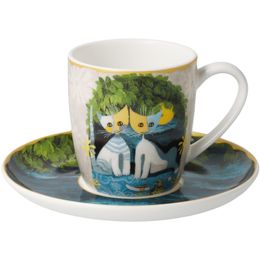 Tasse Goebel "Espressotasse R. Wachtmeister -Al chiaro di luna", bunt, B:12cm H:7cm, Porzellan, Trinkgef&auml;&szlig;e, Tasse