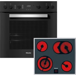 Miele Elektro-Herd-Set "H2459 E D OBSW + KM 6003 LPT", Energieeffizienz: A+ (A+++-D), schwarz (obsidianschwarz), Herdsets, Herd-Set - Herd mit 2 FlexiClip-Ausz&uuml;gen sowie Elektrokochfeld