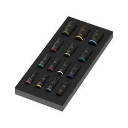 Wera 9728 Schaumstoffeinlage Zyklop B 3/8" Impaktor Deep Steckschl&uuml;sseleinsatz Set 1 schwarz/mehrfarbig, 15-teilig, f&uuml;r Tool Rebel Werkstattwagen