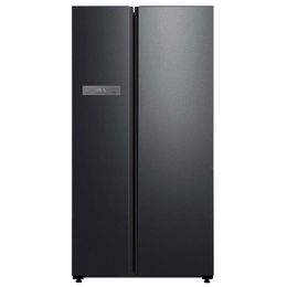 Hanseatic Side-by-Side, Energieeffizienz: B (A-G), silber (schwarzes edelstahl), B:91cm H:179,3cm T:69,8cm, K&uuml;hlschr&auml;nke, inkl. 3 Jahre Herstellergarantie, Topseller
