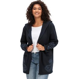 sheego by Joe Browns Damen Sweatjacke mit Paisleydruck dunkelblau Gr&ouml;&szlig;e 52/54