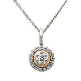Kettenanh&auml;nger Firetti "Schmuck Geschenk Gold 585 Halsschmuck Anh&auml;nger f&uuml;r Halskette Solit&auml;r", rosa (wei&szlig;goldfarben, ros&eacute;goldfarben, gwgetoentes, wei&szlig;), Schmuckanh&auml;nger, Damen, 0,11 P2 = erkennbare Einschl&uuml;sse, Diamanten Ros&eacute;gold 585 Wei&szlig;gold 585, 0,8 g, Diamanten, Ros&eacute;gold 585, Wei&szlig;gold 585, Kettenanh&auml;nger, mit Brillanten