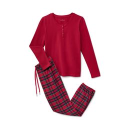 Tchibo - Flanell-Pyjama-Set - Damen - Gr. M - rot
