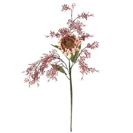 Kunstblumenstrau&szlig; I.GE.A. "Kunstblumen Set Artischocke", mauve, B:32cm H:70cm L:16cm, Polyester, Kunstpflanzen, 2er Set Artischockenzweig mit Dekozweig 70cm Kunstpflanze Seidenblume