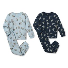 Tchibo - 2 Kinder-Pyjamas - Kinder - Gr. 122/128 - hellblau/print
