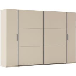 Schwebet&uuml;renschrank Rauch "Kleiderschrank Dreht&uuml;renschrank Schrank Garderobe KRONACH", champagner, griffleisten graumetallic, B:311cm H:210cm T:59cm, Holzwerkstoff, Schr&auml;nke, Schwebet&uuml;renschrank, mit Dreh- und Schwebet&uuml;ren und vielen Einlegeb&ouml;den MADE IN GERMANY