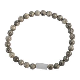 Adelia&acute;s Gliederarmband ADELIA&acute;S "Herren Armband &ndash; Kugelarmband aus Edelstahl mit Jaspis 21 cm", grau, Armb&auml;nder, Herren, 21cm, Edelstahl, Gliederarmband, Zum Verschenken &ndash; ideal zum Weihnachten